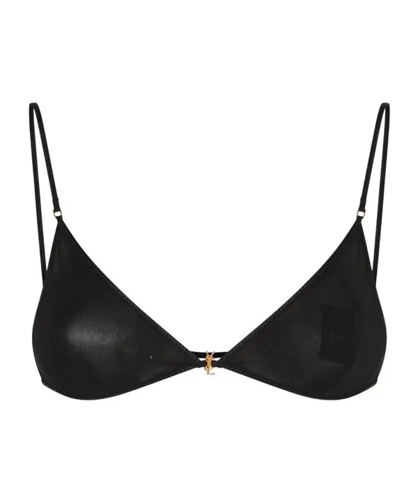 Saint Laurent Cassandre Triangle Bra - Black