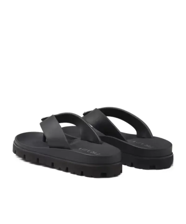 Prada Rubber Thong Sandals With Enamel Logo