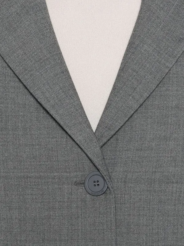 SEMICOUTURE Lapel Long-sleeved Suit Jacket - Gray
