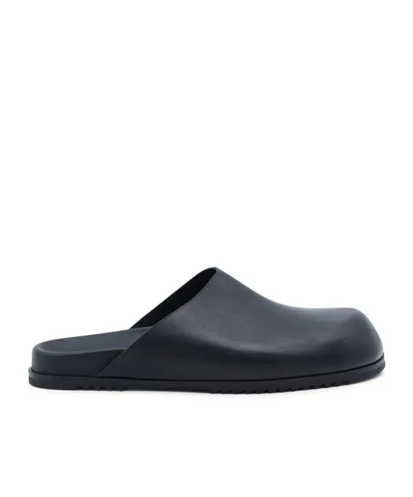 Rick Owens Round Toe Slip-on Sandals - Black