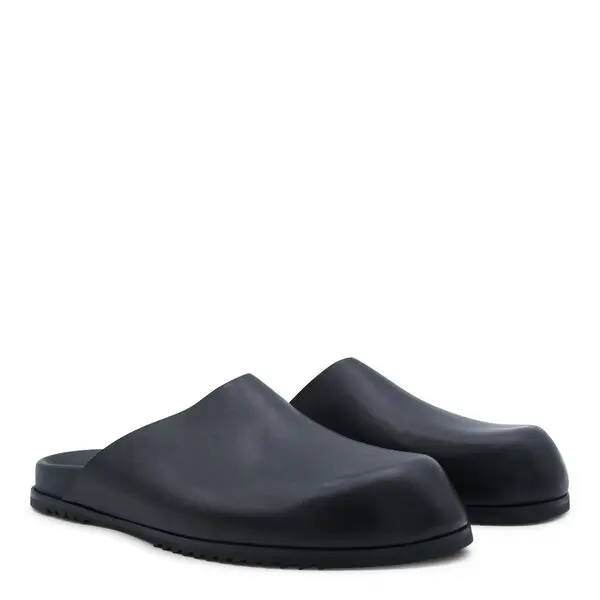 Rick Owens Round Toe Slip-on Sandals - Black