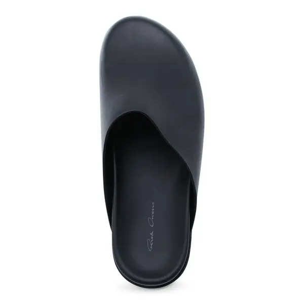 Rick Owens Round Toe Slip-on Sandals - Black