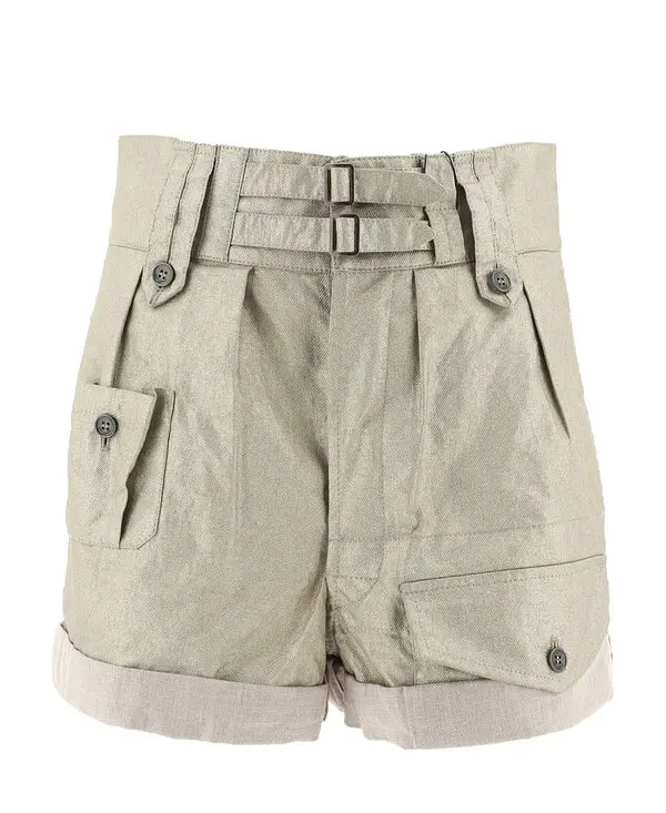 Saint Laurent Belted Cargo Shorts - Nude