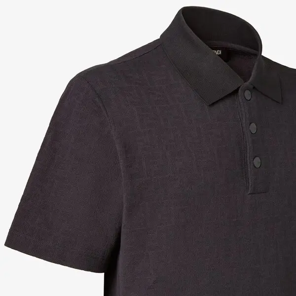 Fendi Piqué Ff Jacquard Polo Shirt