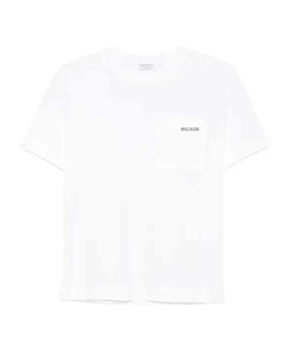 Brunello Cucinelli Shiny Tab Crewneck T-shirt - No