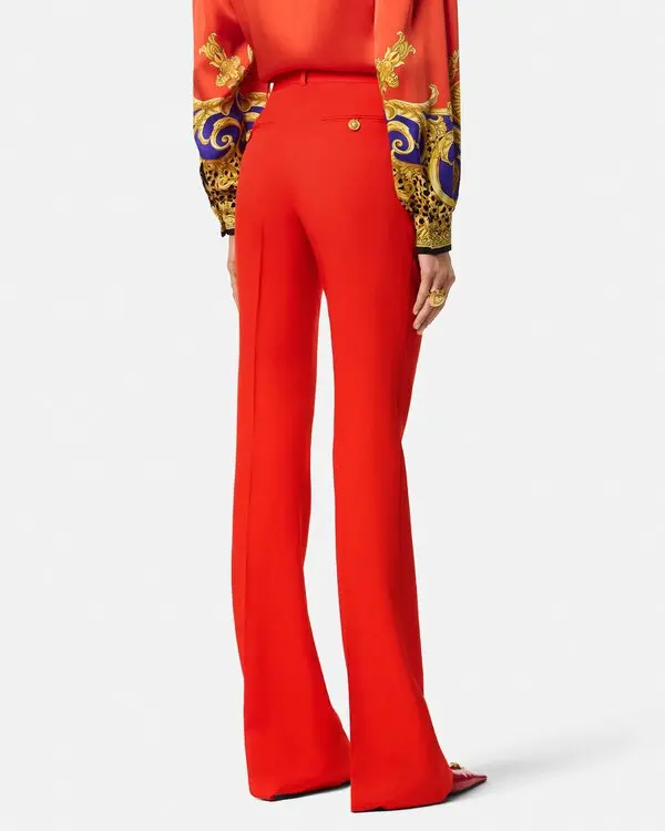 Versace Tailored Flare Trousers With Medusa '95 Hardware - Red