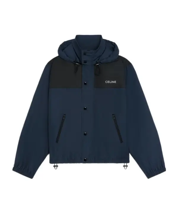 Celine Windbreaker In Nylon - Navy
