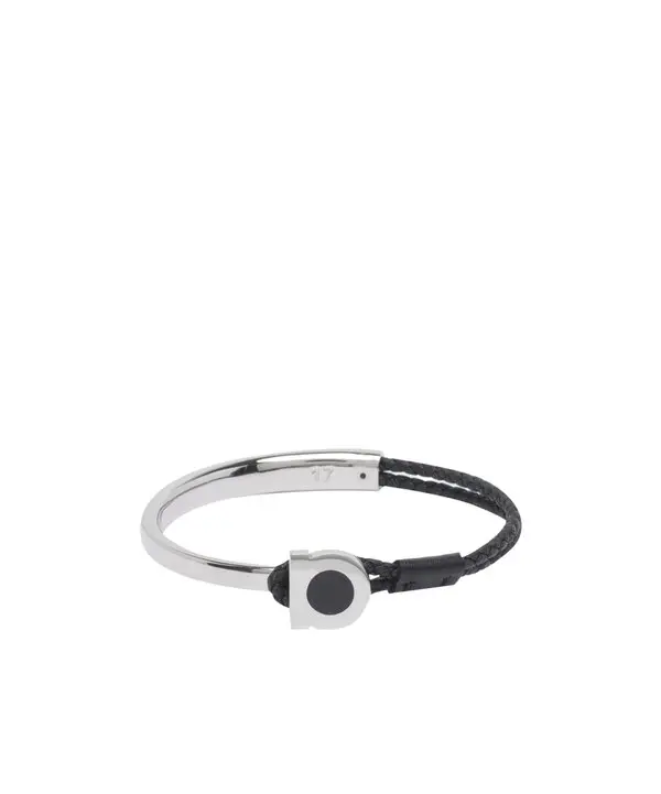 FERRAGAMO Gancini Logo Bracelet - Black