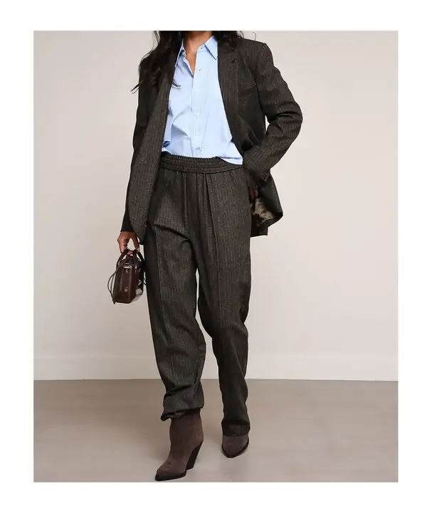 Isabel Marant Étoile Pinstripe Elastic-waist Trousers - Brown