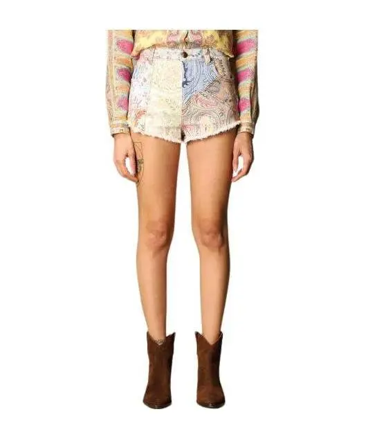 Etro Paisley Fitted Denim Shorts