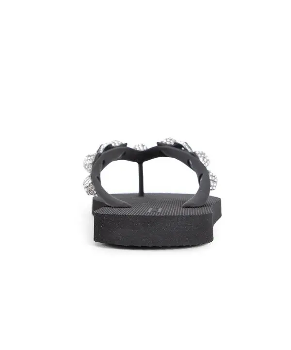 Balenciaga Cagole Embellished Thong Sandals - Black