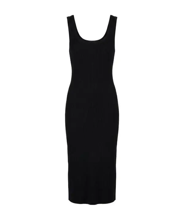 TOTEME Ribbed Sleeveless Midi Dress - Black