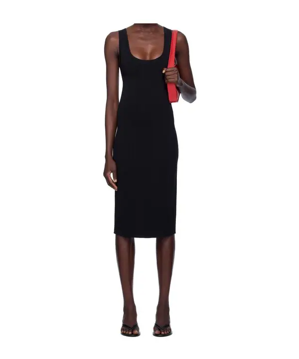 TOTEME Ribbed Sleeveless Midi Dress - Black