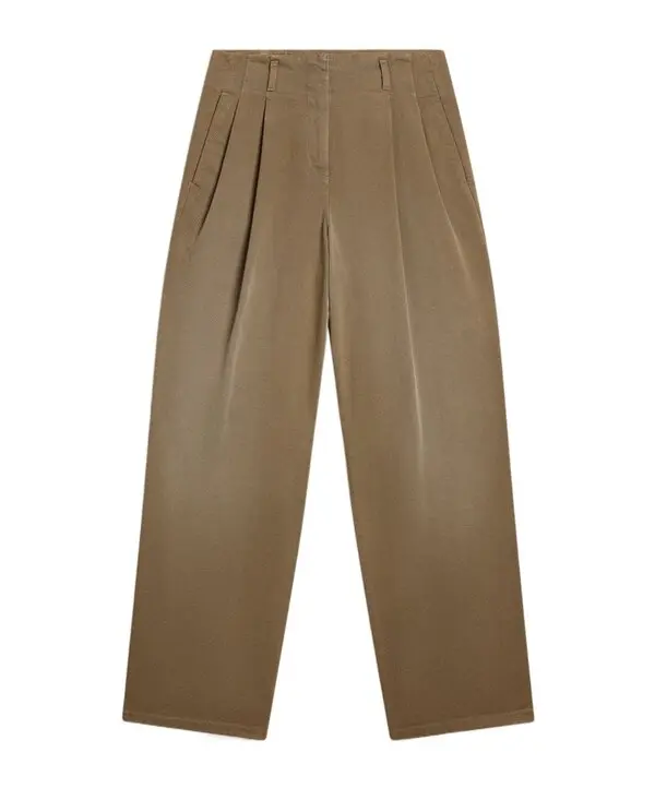 GOLDEN GOOSE Wide-leg Pants - Khaki