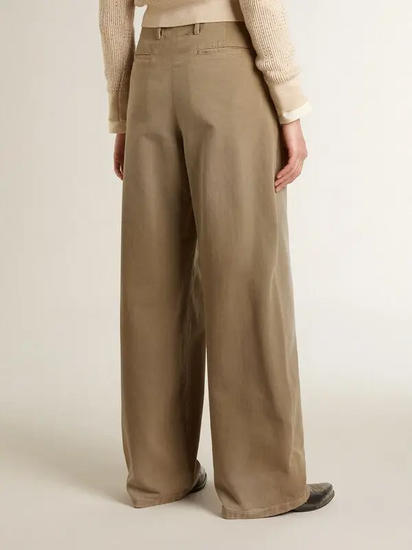 GOLDEN GOOSE Wide-leg Pants - Khaki