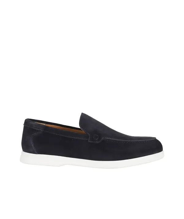DOUCAL'S Round Toe Slip-on Loafers - Black