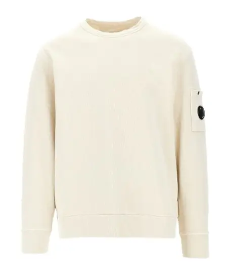 C.P. COMPANY Lens Sleeve Crew Sweatshirt - White