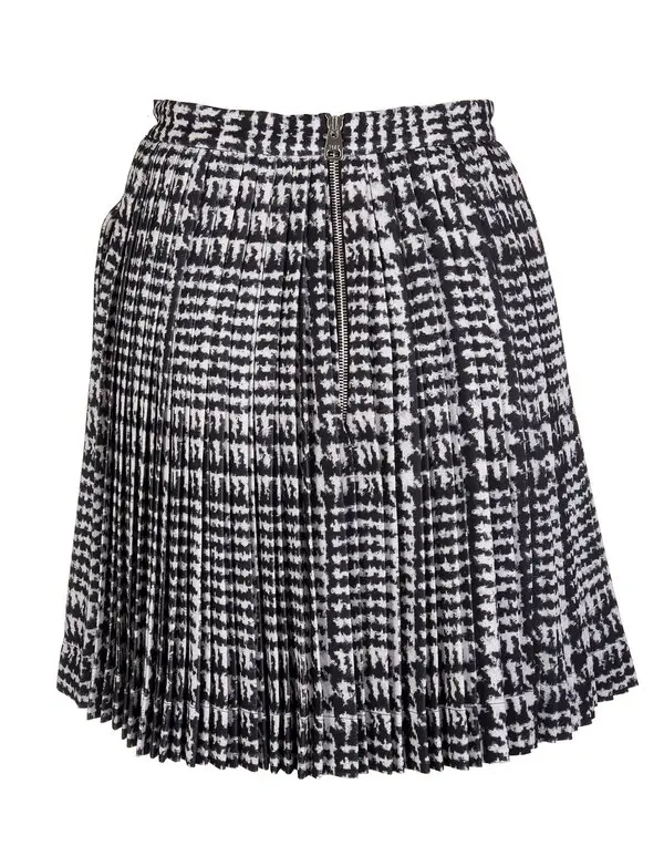Ermanno Scervino High-waisted Pleated Houndstooth Skirt