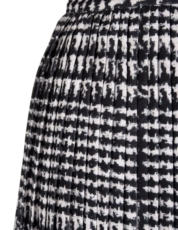 Ermanno Scervino High-waisted Pleated Houndstooth Skirt
