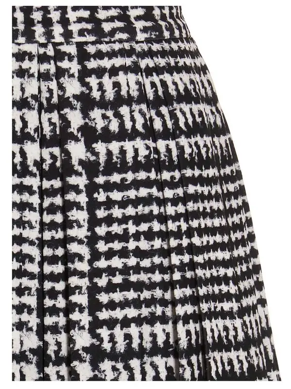 Ermanno Scervino High-waisted Pleated Houndstooth Skirt