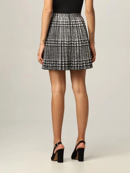 Ermanno Scervino High-waisted Pleated Houndstooth Skirt