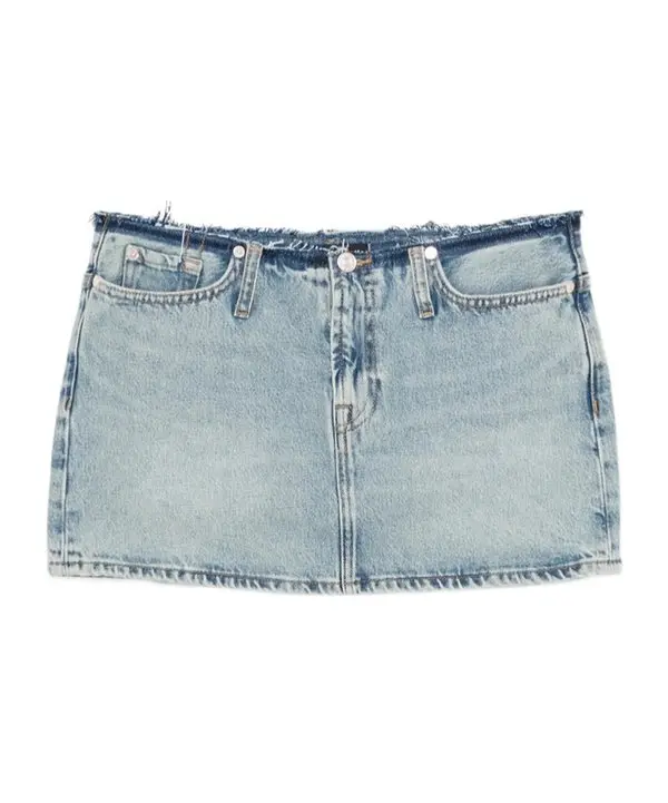 7 For All Mankind Raw Edge Hem Mini Skirt