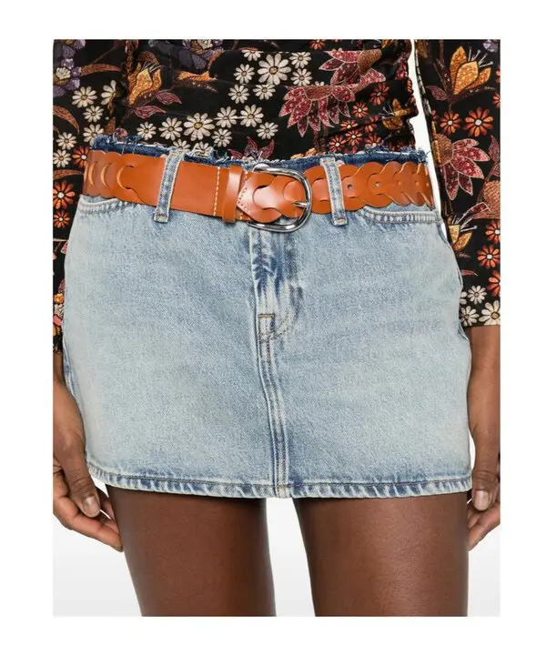 7 For All Mankind Raw Edge Hem Mini Skirt