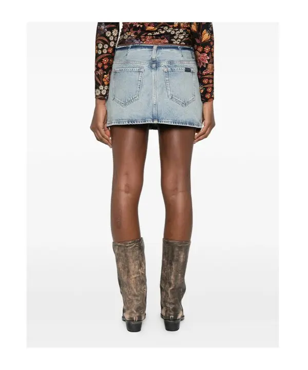 7 For All Mankind Raw Edge Hem Mini Skirt