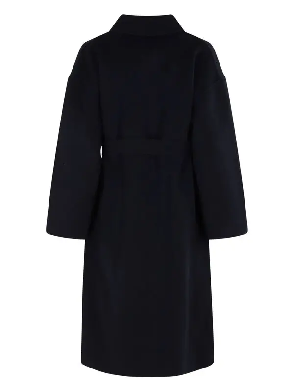 SEMICOUTURE Double Breasted Belted Coat - Midnight