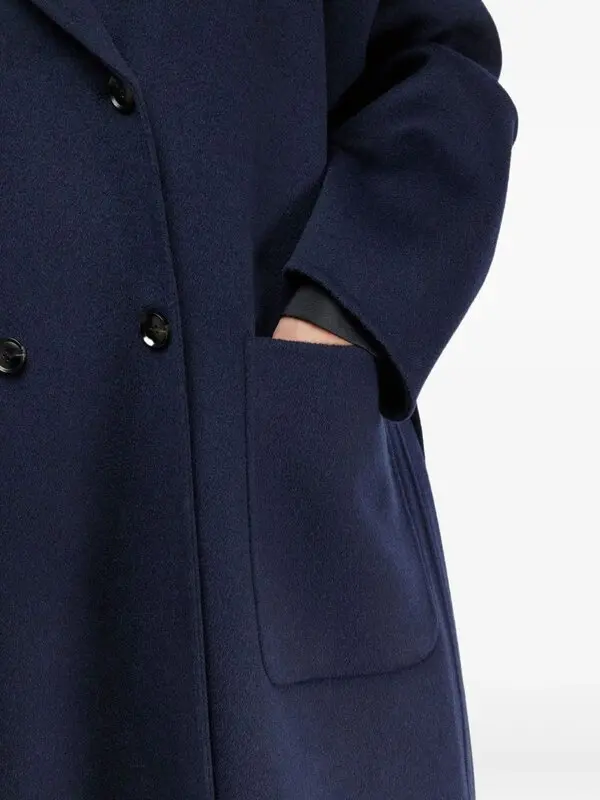SEMICOUTURE Double Breasted Belted Coat - Midnight