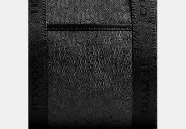 COACH Signature Jacquard Theo Duffle Bag - Black