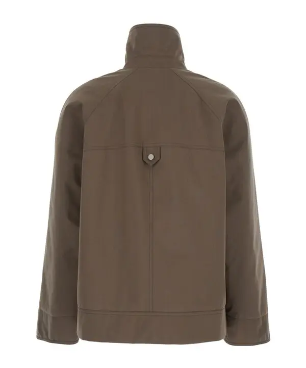 Brunello Cucinelli High Neck Jacket With Press Studs And Patch Pockets