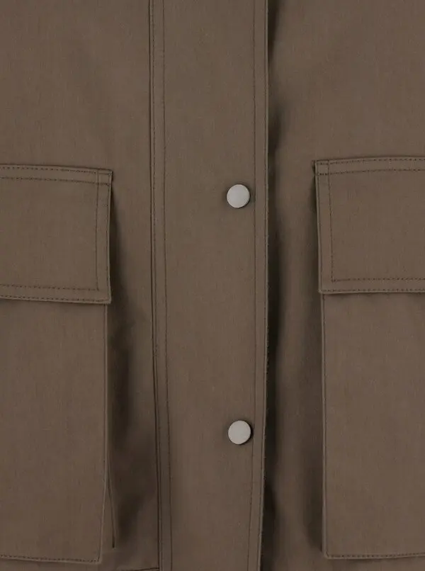 Brunello Cucinelli High Neck Jacket With Press Studs And Patch Pockets