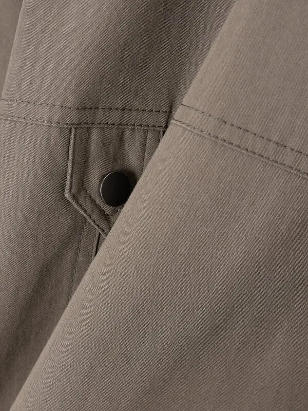 Brunello Cucinelli High Neck Jacket With Press Studs And Patch Pockets