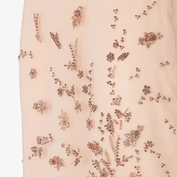 Fendi Embellished Floral Midi Tulle Skirt