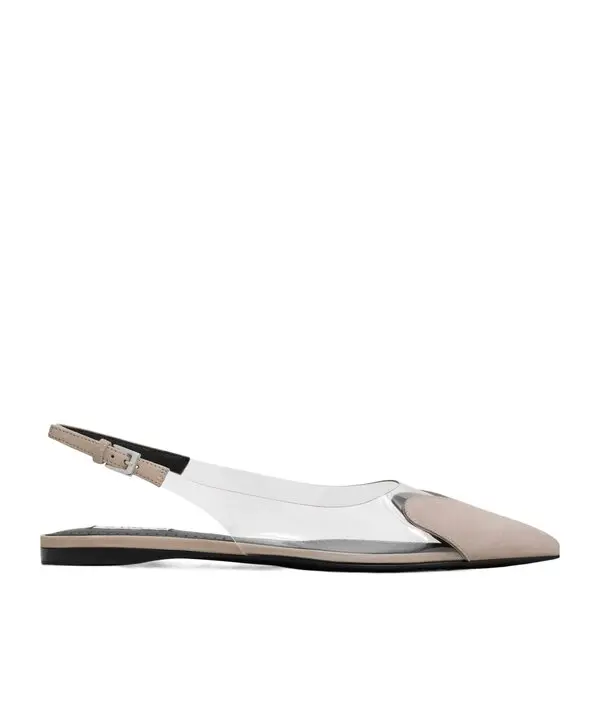 Alaïa Le Coeur Suede Slingback Flats - Grege