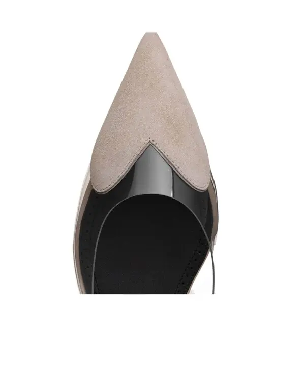 Alaïa Le Coeur Suede Slingback Flats - Grege