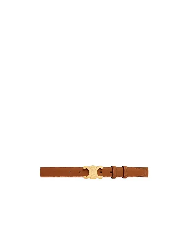 Celine Triomphe Belt In Nubuck Calfskin - Brown