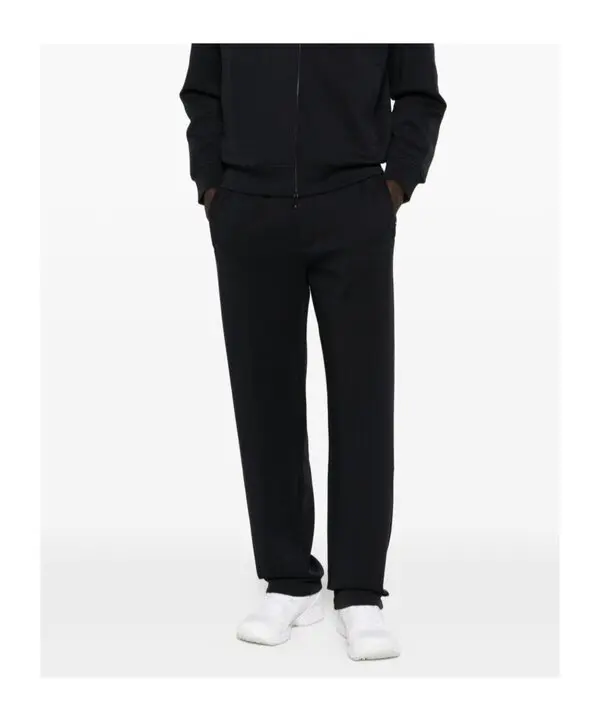 Emporio Armani Pleated Detailed Straight Leg Pants - Black