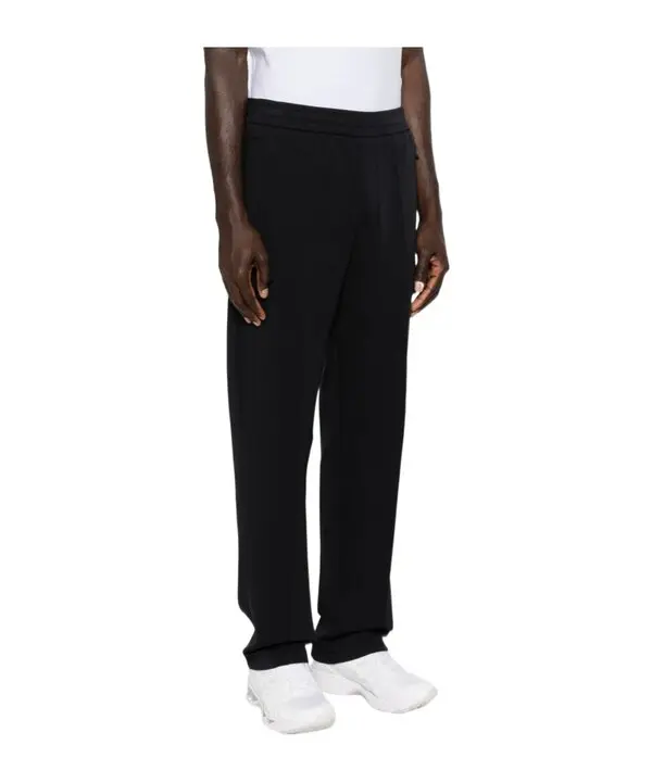 Emporio Armani Pleated Detailed Straight Leg Pants - Black