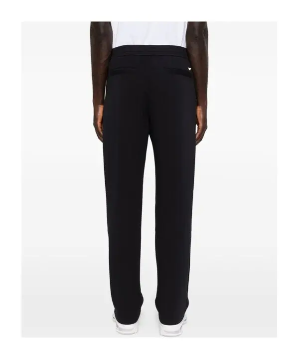 Emporio Armani Pleated Detailed Straight Leg Pants - Black