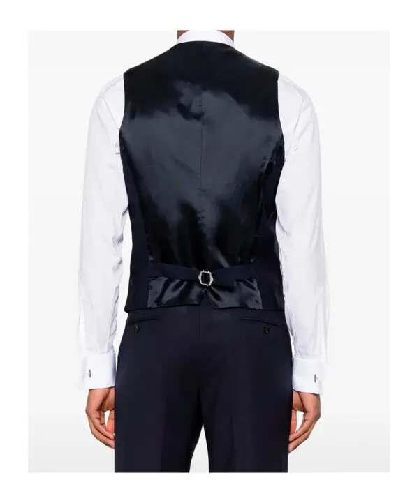 LARDINI Button Vest - Blue
