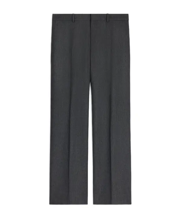 Celine Striped Wool Flannel Trousers - Grey