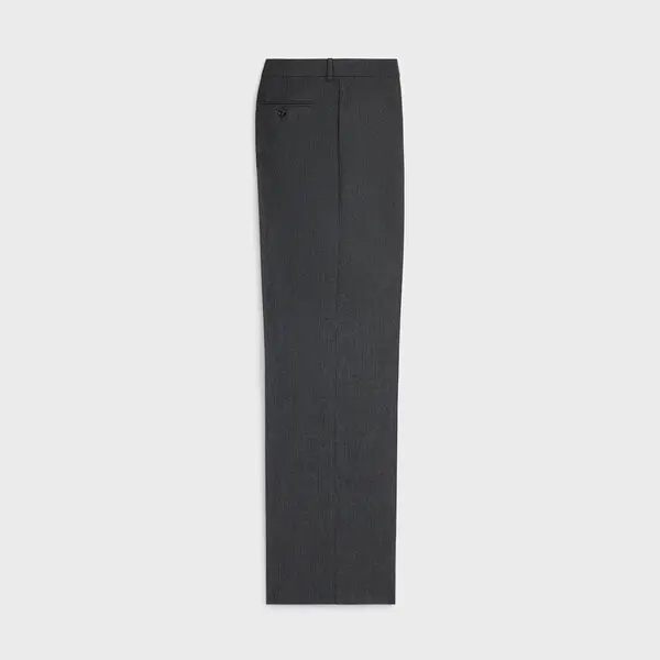 Celine Striped Wool Flannel Trousers - Grey