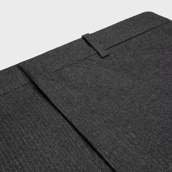 Celine Striped Wool Flannel Trousers - Grey