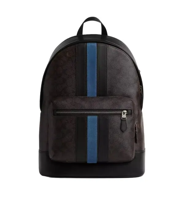 COACH Zippered Backpack - Signature Canvas/steel Gray