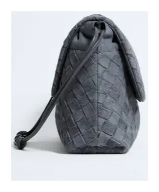 Bottega Veneta Giorno Intrecciato Suede Shoulder Bag - Gray