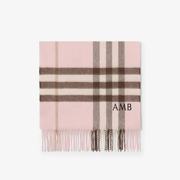 Burberry Checked Fringed-edge Scarf - Pink