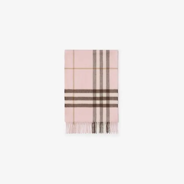 Burberry Checked Fringed-edge Scarf - Pink