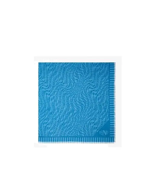 Fendi Ff Vertigo Motif Keffiyeh Scarf - Blue